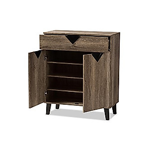 Baxton Studio Cambria Shoe cabinet, Light Brown