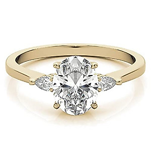 925 Silver, 10K/14K/18K Solid Gold Moissanite Engagement Ring, 2.5 CT Oval Cut Handmade Solitaire Ring Diamond Wedding Ring for Woman, Birthday Gifts for Love, VVS1 Colorless