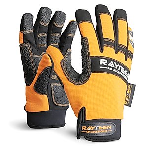 RAYTEEN XL size 4x4 Recovery Work Gloves with Kevlar Anti-Scratch Protection on Finger and Palm, Reflective Logo on Opisthenar for Quick Find in Dark