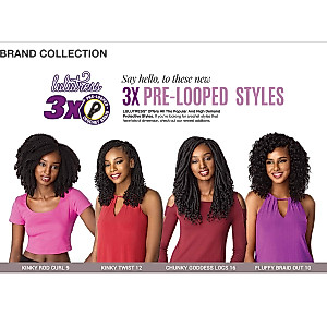 Sensationnel Lulutress Synthetic Crochet Braid - 3X KINKY TWIST 12" (SM1B/BG)