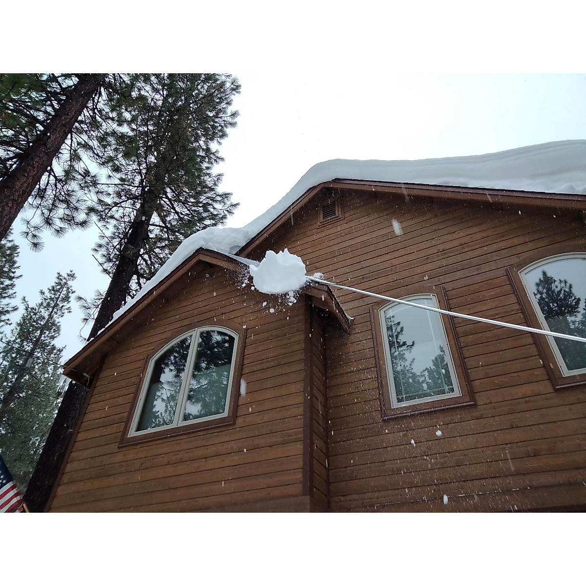 ROOF RAZOR Roof Rake | Heavy-duty-25ft of Pole | Fast-Easy | High Volume Roof Snow Removal | Safe on Roof Wheels | 10ft Rugged Slide | MinnSNOWta Snow Rake | Roof Shovel | US Customer Support-USA Made