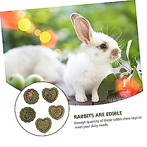 POPETPOP 15pcs Rabbit Grass Cake Toys for Birds Toys for Hamsters Decorated Cookies Chinchilla Chew Toy Rabbit Teeth Cleaning Toy Guinea Pigs Chew Toy Rabbit Chew Toys Pet Biscuits Alfalfa