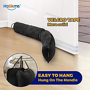 Holikme Weighted Door Draft Stopper 36inch, Heavy Duty Under Door Draft Blocker Bottom Door Seal Noise and Air, Door Guard Saving Energy, Black