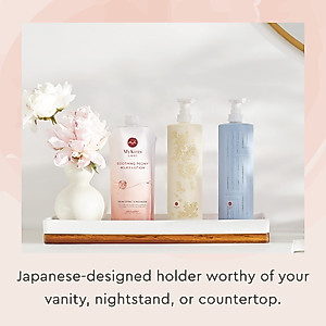 MyKirei by KAO Soothing Peony Milky Lotion, Peony Extract and Rice Water, Sustainable Bottle, with Reusable Lotion Dispenser, 11.5 FL OZ