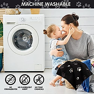 Rest-Eazzzy Pet Heating Pad Indoor, Dog Heating Pad Mat with Removable Cover, 5 Level Timer 5 Level Temperature, Electric Pet Warming Mat for Cat Dog Automatic Power-Off (Heat pad, paw-Black)