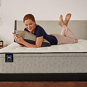 Sealy Essentials Spring Winter Green Faux Eurotop Medium Feel Mattress and 9-Inch Foundation, King