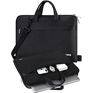 V Voova Laptop Bag 15.6 inch with Shoulder Strap & Handle, Waterproof Laptop Case Sleeve Compatible with 15-16”MacBook Air/Pro, HP Acer Asus Dell Lenovo, Slim Computer Bag for Men Women, Black
