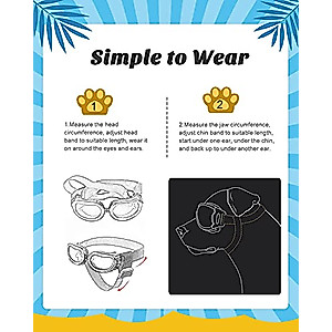 Lewondr Dog Sunglasses Small Breed Dogs Goggles UV Protection,Goggles for Small Dogs Eye Wear Protection with Adjustable Strap Windproof Anti-Fog Sunglasses for Small Dogs Doggy Doggie Glasses,Black