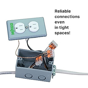 WAGO 221-413 Compact Lever-Nuts® Splicing Connectors, 3-Conductor, 24-12 AWG, 2500pcs