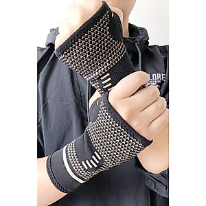 Fansipro 1 Pair Wrist Hand Brace Carpal Tunnel Support Splint Fit Arthritis Sprain Pain, 22-25 CM, Black