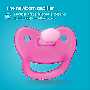 Smilo Baby Bottle Feeding Gift Set - Bottle Set with 100% Silicone Newborn Pacifier, Replacement Nipples and Baby Bottles Cleaning Brush - Perfect Essentials and Gift for Girls & Boys - Pink