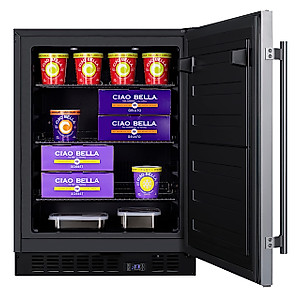 Summit Appliance ALFZ53 24" Wide Built-In All-Freezer, ADA Compliant; 3.67 cu.ft. Capacity, Frost-free Operation; Stainless Steel Door, Digital Thermostat, Temperature Memory Function
