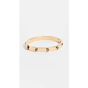 Tory Burch Women's Logo Stud Hinge Bracelet, Tory Gold, One Size