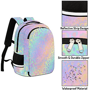 CFERSAN Rainbow Multifunctional Backpack Durability Laptops Water Resistant College School Travel Backpack Gifts for Men Women Girls