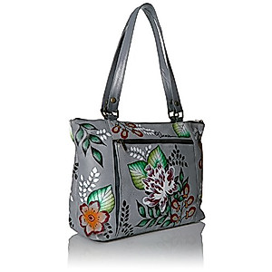 Anna by Anuschka Women's Genuine Leather Large Classic Tote | Hand Painted Original Artwork | Garden of Eden