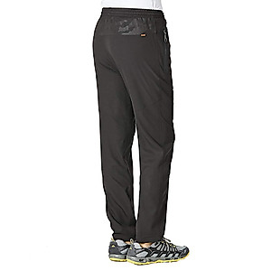 YSENTO Mens Track Pants Quick Dry Lightweight Joggers Athletic Hiking Pants Zipper Pockets Black Size XL