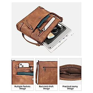 FADEON Large Crossbody Bags for Women Crossbody Purses Ladies Designer lightweight PU Leather Shoulder Bag with Tassel