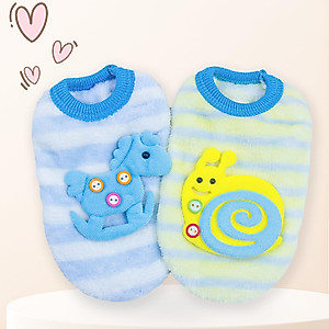 2 Pieces 0.5-0.8lb Teacup Dog Clothes Dog Sweaters for Small Dogs Girl Winter Fleece Dog Clothes Cute Warm Puppy Sweater XXXS XXS Xs Size Chihuahua Pet Outfit Blue (Blue, XXX-Small)