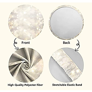 DORCEV Diameter 6.5ft Gentleman Tuxedo Round Backdrop Black and White Suit Bow Tie Botton Gold Glitter Black Curtain Pattern Photography Background for Father's Day Baby Boy Shower