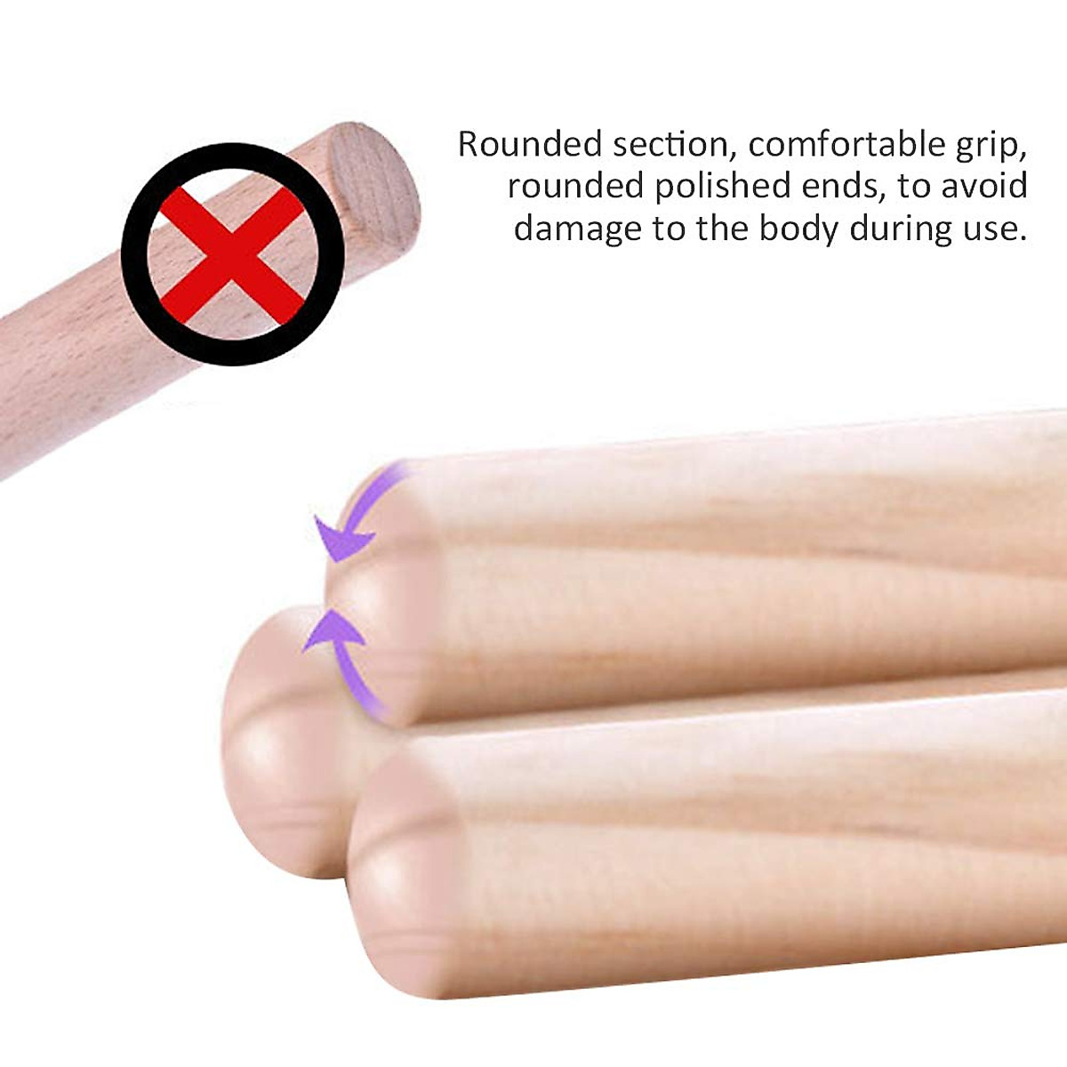 Dilwe Wood Yoga Stick, 3Pcs Open Shoulder Stick Yoga Fitness Yoga Assist Yoga Accessory, 70cmYoga Supplies