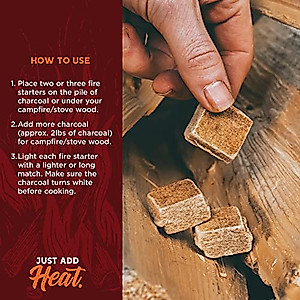 Fire & Flavor Biomass All-Natural Fire Starters - Eco-Friendly Fire Starters for Fireplaces, Campfires, Grills, and Wood Stoves - Odorless, Chemical-Free, and Clean-Burning Fire Starters
