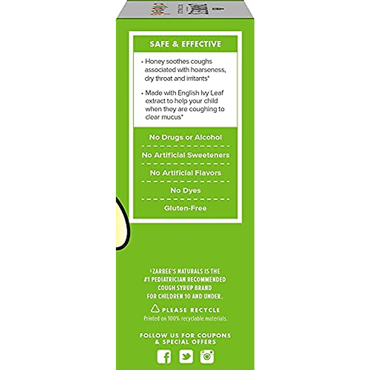 Zarbee's Natural Children's Cough Syrup + Mucus With Dark Honey Natural Grape Flavor- 4oz, Pack of 3