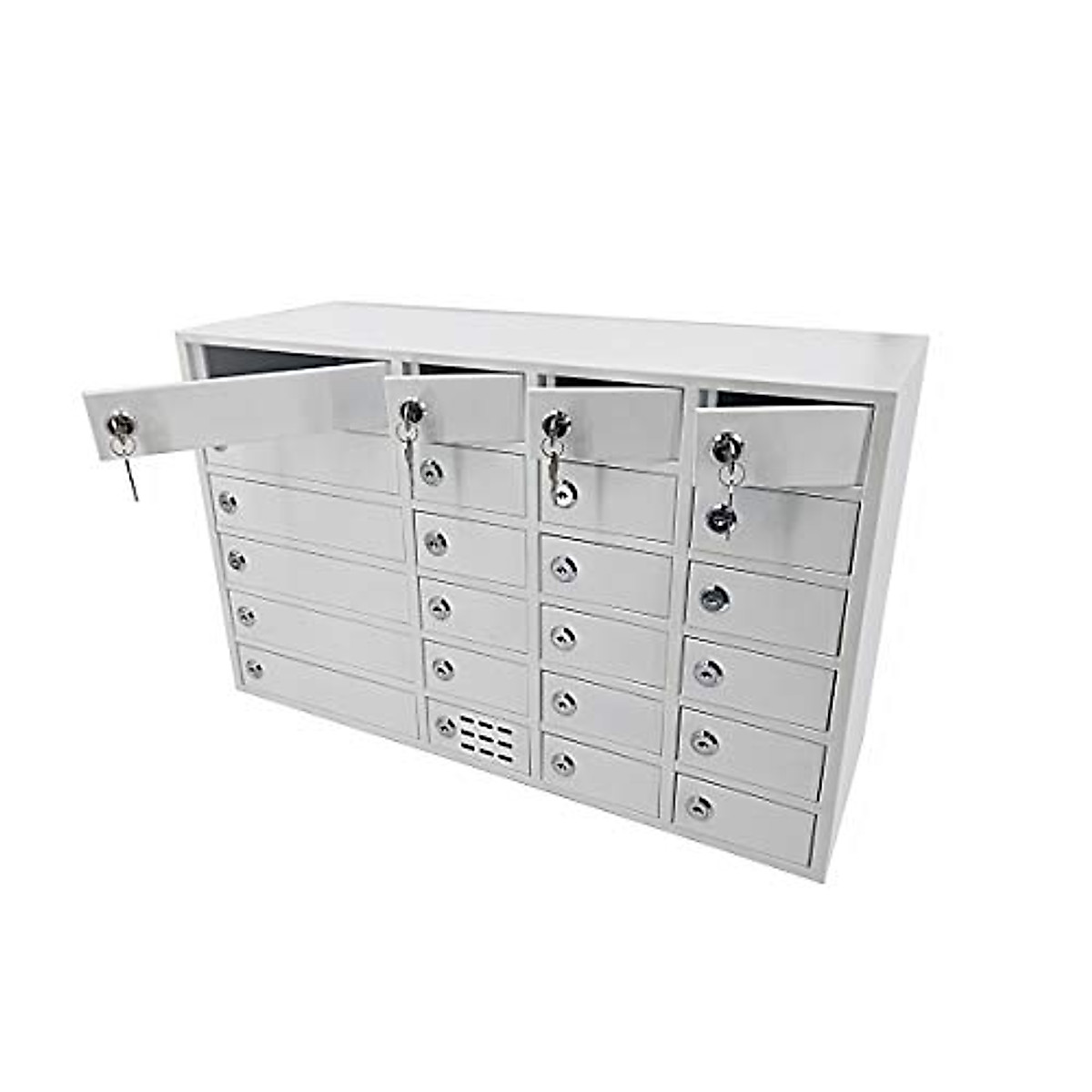 FixtureDisplays® 24-Slot Cellphone USB Charging Station Lockers Assignment Mail Slot Box  24 W x 15 H x 9" D Big (8.2") and Small (4.4") Slots 15255