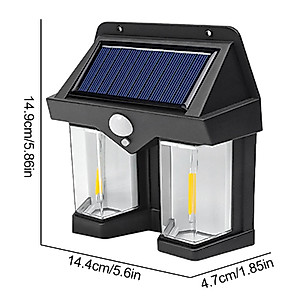 Decorative Solar Tungsten Lamp - Waterproof Solar Wall Sconce with 3 Modes - Motion Sensor Outdoor Light for Porch, Fence, Courtyard