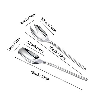 IMEEA Salad Servers 18/10 Stainless Steel Salad Serving Utensils Salad Spoon Fork 10-Inch