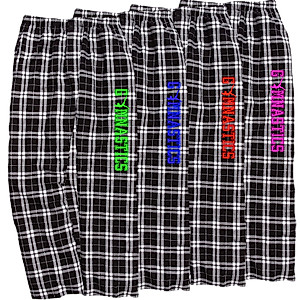 JANT girl Gymnastics Black White Lounge Flannel Pant with Pockets (Red, M)