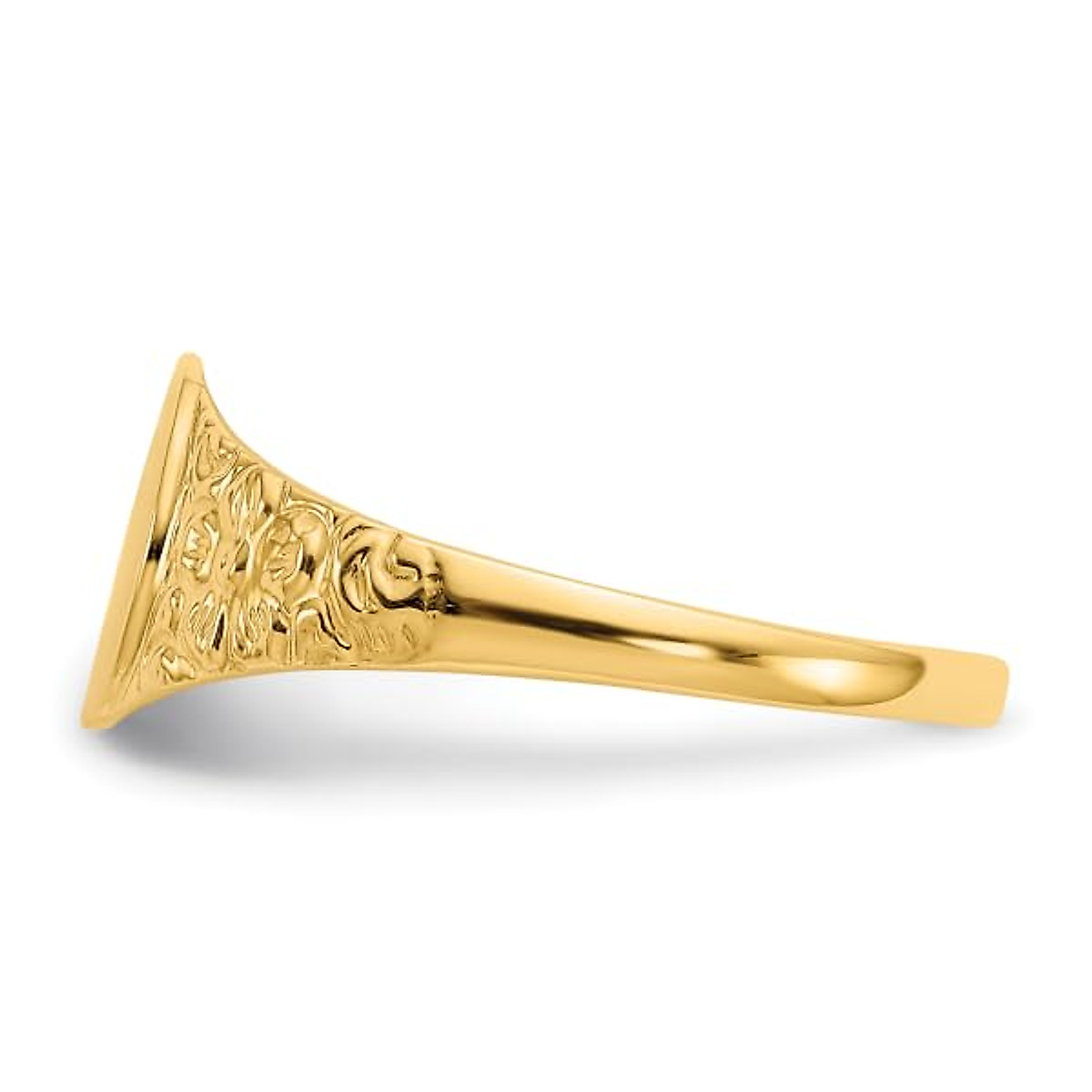 IceCarats 14K Yellow Gold Custom Engraved Signet Ring Handmade Personalized Monogram Initial Letter Band Size 6