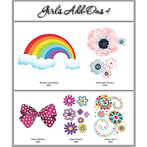 Decor Designs Decals Baby Girls Personalized Custom Nursery Name and White Initial Wall Decal Sticker Kids Bedroom Decor (Choose Your Size), Plus Free Hello Door Decal (White Initial)