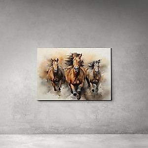 Majestic Black Stallion Galloping In The Clouds, Black Horse On Salt Flats, Canvas Print, Black Horse Print, Black Horse Wall Art
