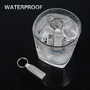 MOSDART 128GB USB 3.0 Flash Drive Metal Keychain Zip Drive Up to 90MB/s Fast Speed USB3.0 Thumb Drive,128 GB Waterproof Jump Drive USB Memory Stick,Silver