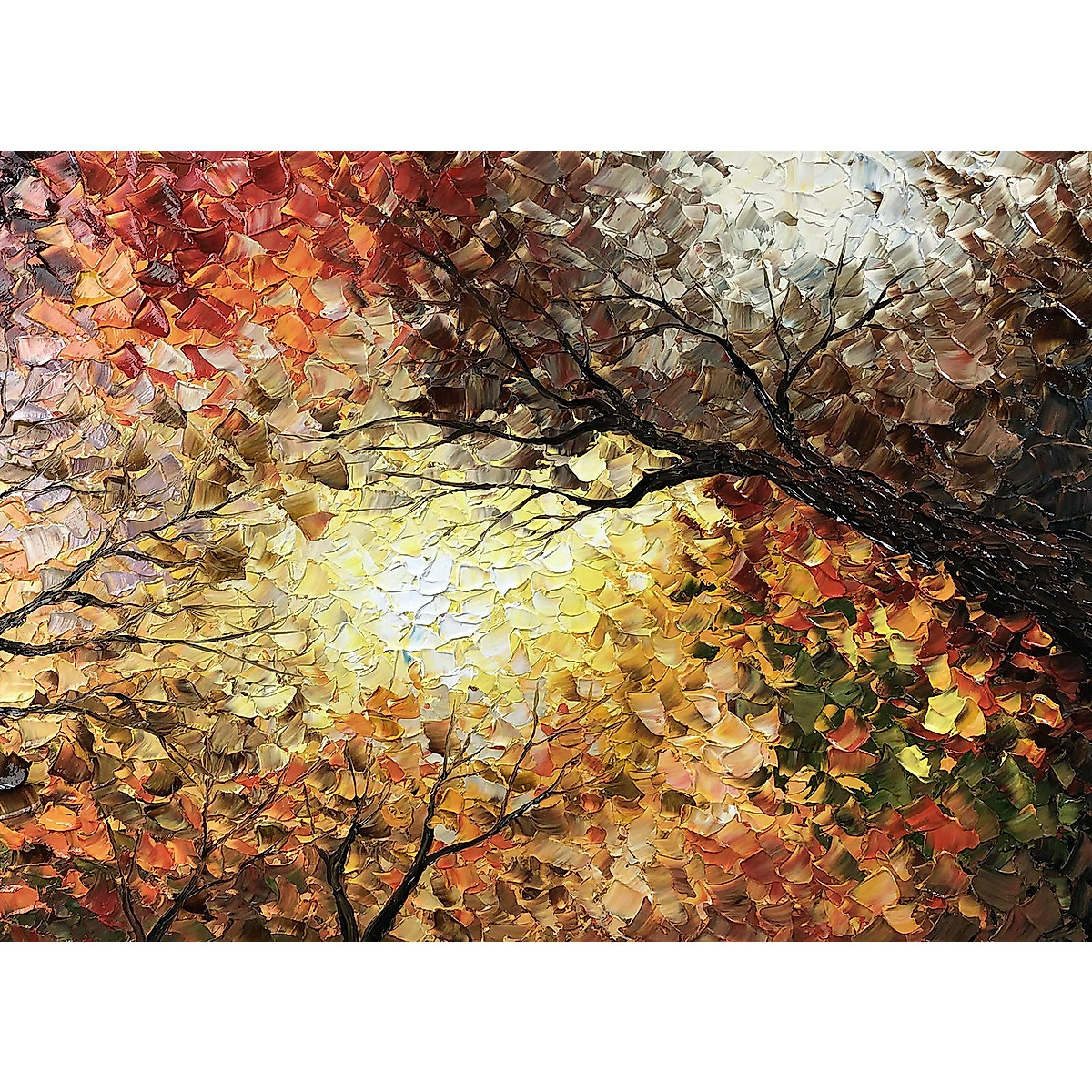 Tiancheng Art,24x48 Inch Modern Hand-Painted Tree Art Oil Painting Acrylic Abstract Wooden Frame Canvas Wall Art for Living Room Bedroom Office Hanging Art Residence Decorations