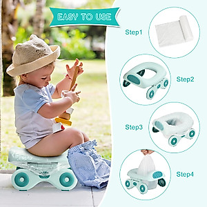 Potty Bags for Portable Toilet 80 Pack Universal Potty Chair Liners Potty Liners Disposable Trash Bags Cleaning Bags for Kids Toddlers Pets Outdoors…