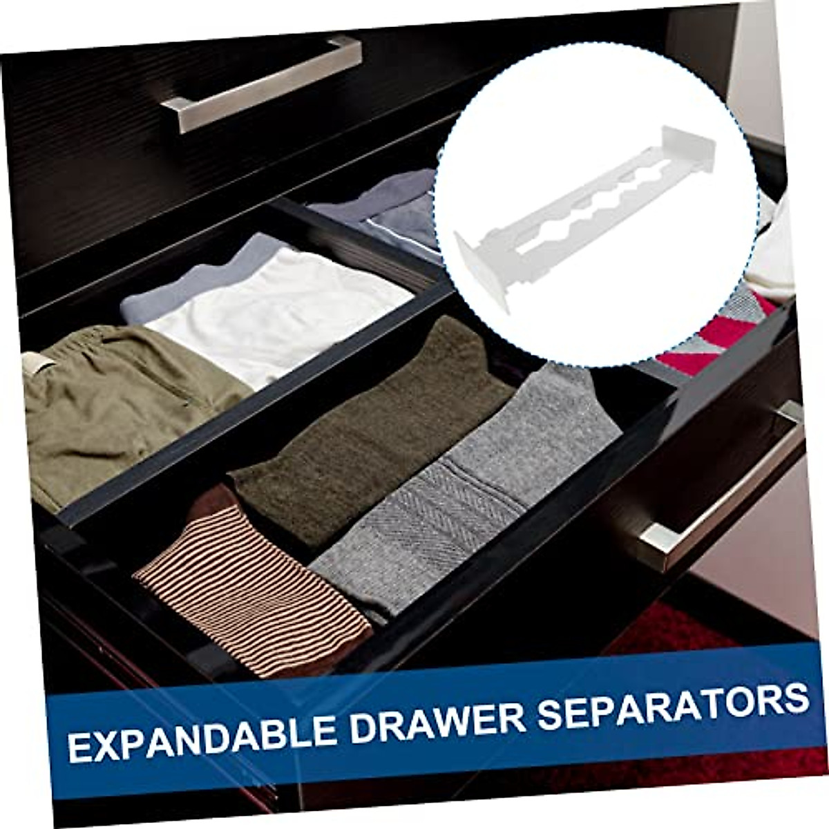 SOESFOUFU Drawer Divider Spring Tool Socks Organizer Cabinet Drawer Acrylic Shelf Divider Grid Divider Expandable Drawer Organizer Plastic Drawer Divider Drawer Partition White Cart Plastic