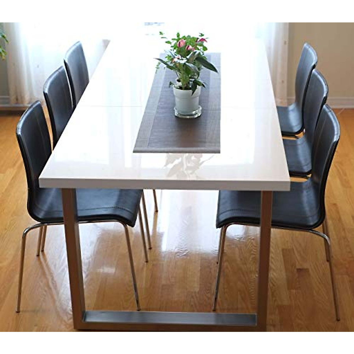 Inspirer Studio® Roman Extendible Dining Table Pedestal Table MDF High-Gloss White (Table ONLY)