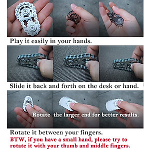 Bitopbi Sprocket Fidgets Chain Stainless Steel Fidget Cube Gears Linkage Bike Chain Novelty Fidget Block Kinetic Desk Toy Metal EDC Focus Meditation Break Bad Habits ADHD (Gunmetal)