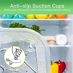 Refrigerator Lazy Turntable Organizer, 11.81'' Clear Rectangular Refrigerator Organizer, Square Lazy Turntable for Refrigerator Cabinets, Table, Pantries, Kitchen, Counterops, Pantry Organizer,