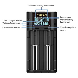 21750 21700 Battery Charger,LCD Intelligent 18650 Battery Charger 21750 21700 Charger for 20700 22700 26650 26700 16340 (RCR123) 17500 17650 17670 18500 Rechargeable Battery with PCB Protection Board