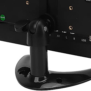 Akozon 12.1in TFT LED, 12.1in TFT LED Monitor with VGA HD Multimedia AV BNC USB DC Input Port Portable HD Color Screen Display with Speaker Remote Control 100‑240V(US Plug)