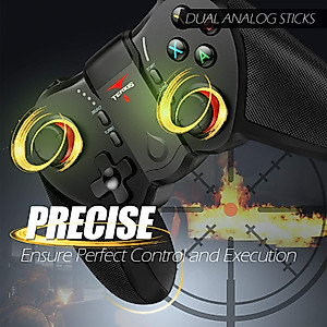 TERIOS Mobile Game Controller for Android – PC Controller – Gaming Remote for Smartphones/PS3/Windows – Instant Play and Turbo Function – Responsive Action Buttons