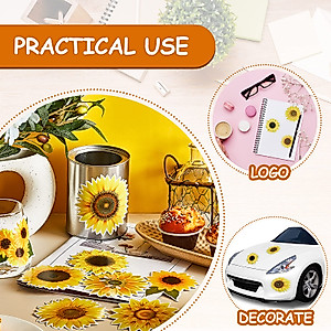 Sunflower Decals Car Stickers Waterproof Sunflower Stickers Vinyl Adhesive Flower Stickers for Car Bumper Classroom Window Laptop Car Decoration 4 (8 Pieces)