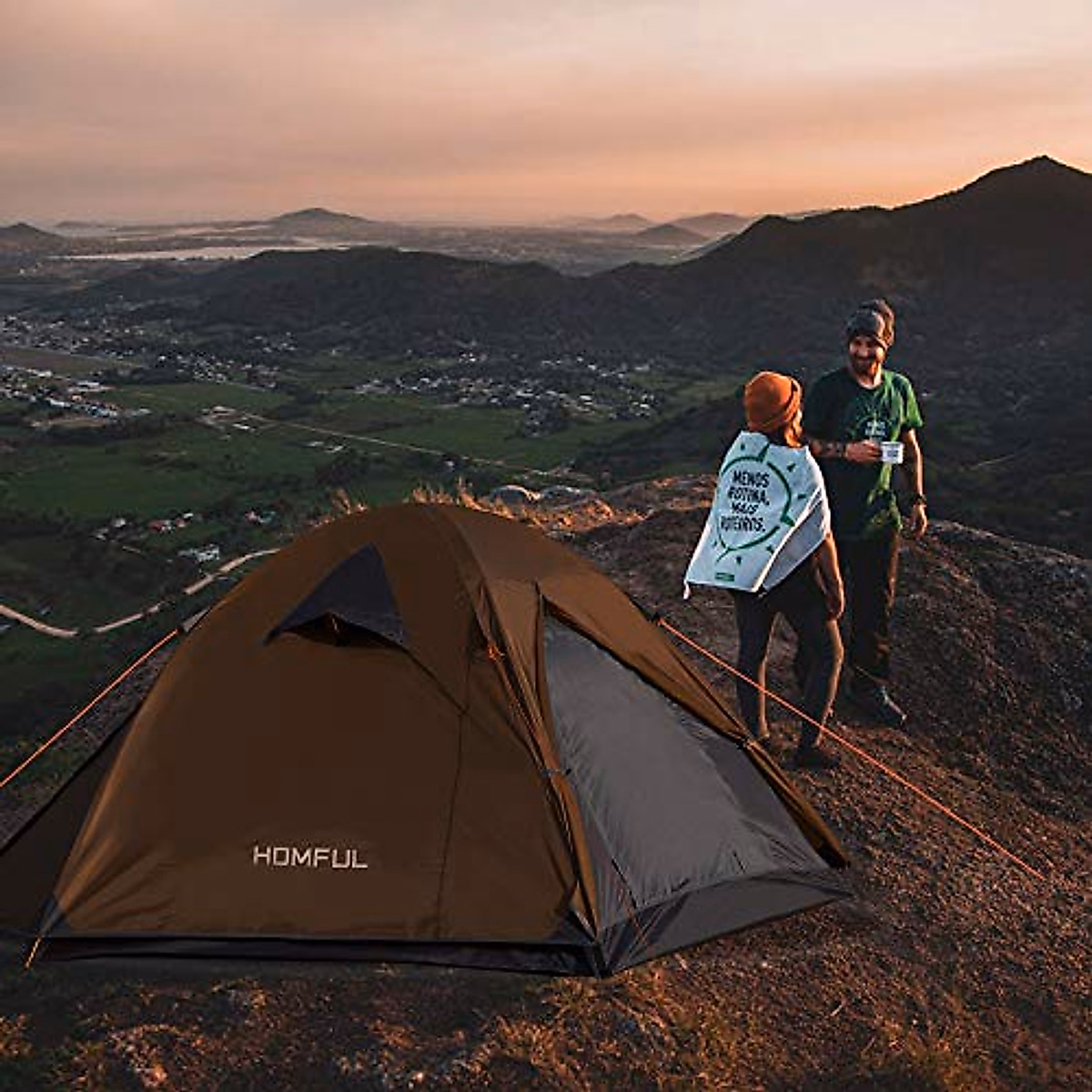 HOMFUL Camping Tent 2 Person,Ultralight Backpacking Tent Waterproof Windproof 2 Doors Tent Easy Setup for Hiking,Climbing,Mountaineering