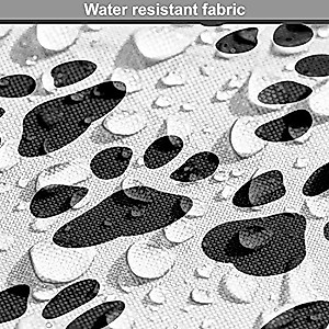 Ambesonne Paw Print Fabric by The Yard, Animal Feet Sign Pattern in Monochromatic Style Dog Cat Puppy Kitten, Decorative Fabric for Upholstery and Home Accents, 1 Yard, White Charcoal