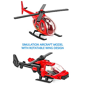 14 Pcs Fire Truck with Firefighter Toy Set, Mini Die-cast Fire Engine Car, Mini Rescue Emergency Vehicle Playset for Kid Boy Girl Birthday Christmas Party Favors