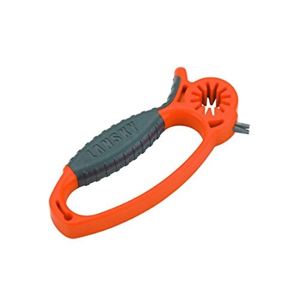 Lansky 3-in-1 Broadhead Sharpener Tool with Broadhead Wrench and Tungsten Carbide Sharpener (Orange) - LTCBH