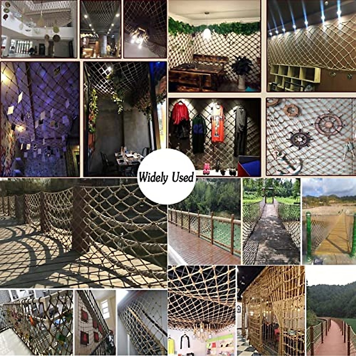KACQIHTU Hemp Rope Net Child Safety Net Rope Fence Stairs Balcony Railings Garden Playground Safety Protection Rope Netting Climbing Net for Kids