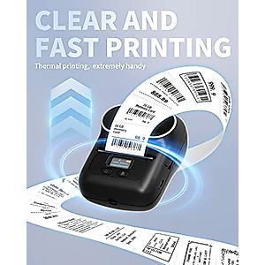 Phomemo M110 Portable Wireless Thermal Label Printer, Bluetooth Label Maker Machine for iOS & Android, Address Label Printer Machine for Barcode, Retail, Home, Office, with 1 Roll 40x30mm Label